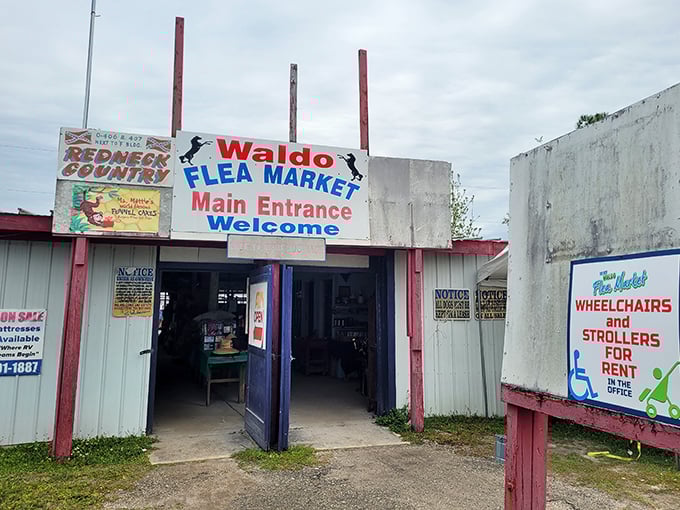 "Welcome" indeed! This unassuming entrance is Florida's version of the wardrobe to Narnia—a portal to endless discoveries.