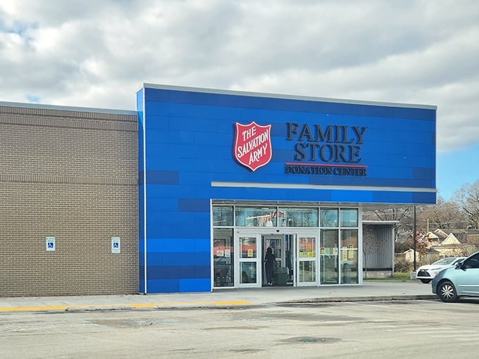 Sunshine and savings await as shoppers approach this thrift paradise where fashion dreams don't require financial nightmares.