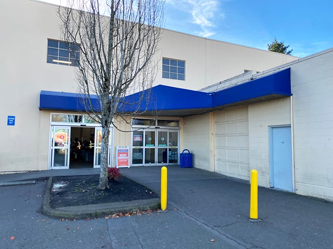 The unassuming entrance belies the wonderland within. Like a portal to bargain dimension, these blue-trimmed doors have launched thousands of thrifting adventures.