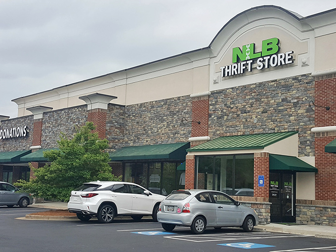 The spacious parking area hints at what awaits inside—a thrifting adventure so vast you'll need a comfortable place to stash your vehicle while you explore.