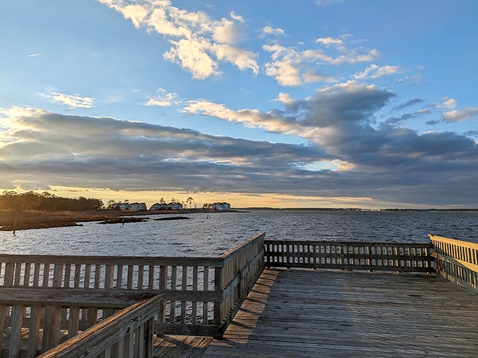 Mother Nature's light show transforms the ordinary into extraordinary, painting the bay and pier with colors that would make Monet jealous.