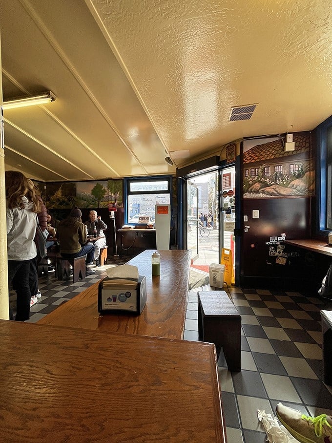 No-frills wooden tables and checkered floors set the stage for culinary magic. In places like this, the absence of pretense is directly proportional to deliciousness.