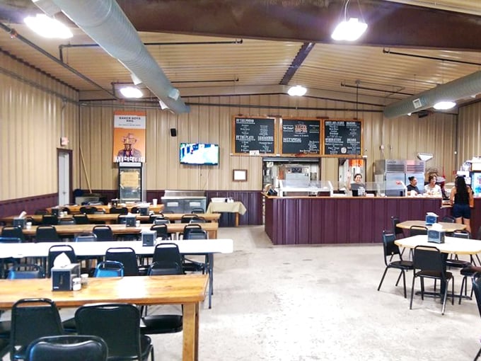 No-frills and all thrills – the dining room at Baker Boys is where barbecue dreams come true. Simple tables, simple chairs, extraordinary food.