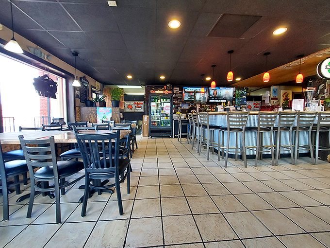 Simple, unpretentious interior where culinary magic happens. The kind of place where the food does all the talking.