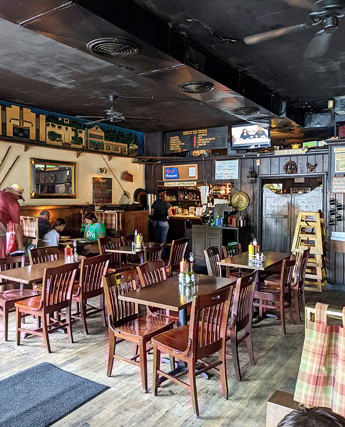 Step inside and time rewinds – wooden chairs, vintage memorabilia, and that perfect neighborhood buzz that makes you feel instantly at home.