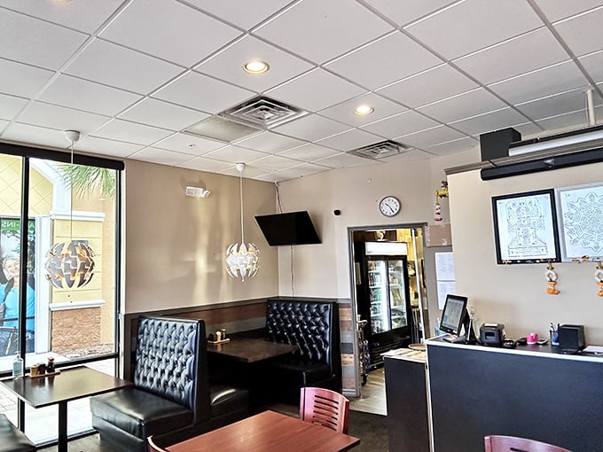 Simple, clean, and comfortable—because when the food is this good, who needs chandeliers and white tablecloths?