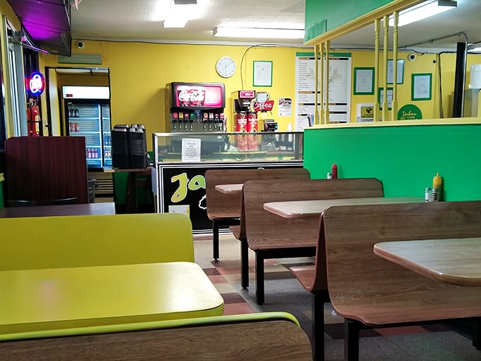 Step inside and the cheerful yellow walls instantly transport you from Tennessee to Jamaica, no passport or sunburn required.
