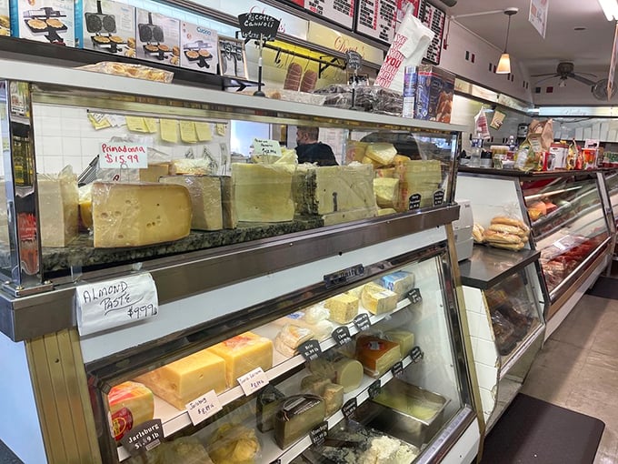The cheese counter at Dattilo's isn't just a display—it's a museum of dairy excellence where provolone and sharp Italian varieties await their starring roles.