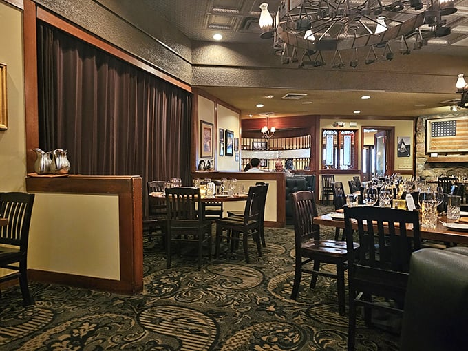 Step inside and time slows down—the dining room's warm wood tones and vintage fixtures create an atmosphere where conversations flow as smoothly as the cocktails.