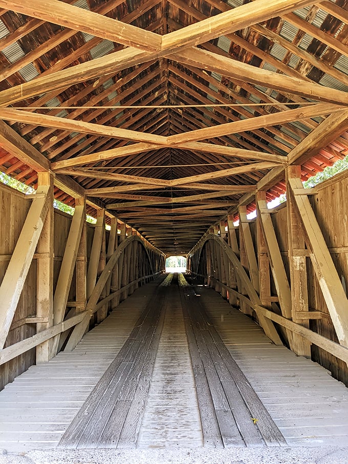 Look up at that timber framework—it's like standing inside a wooden puzzle solved perfectly over a century ago.