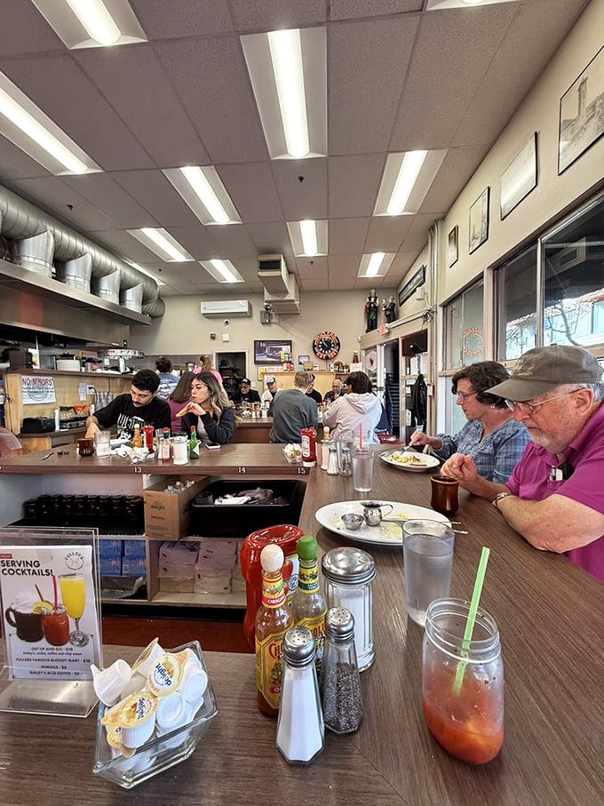 The counter seating at Fuller's isn't just functional—it's where breakfast magic happens and strangers become temporary neighbors united by coffee and eggs.