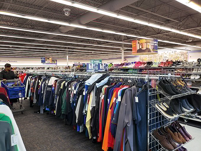 Racks upon racks of possibility—where your next favorite jacket might be hiding between someone else's fashion history and tomorrow's vintage find.