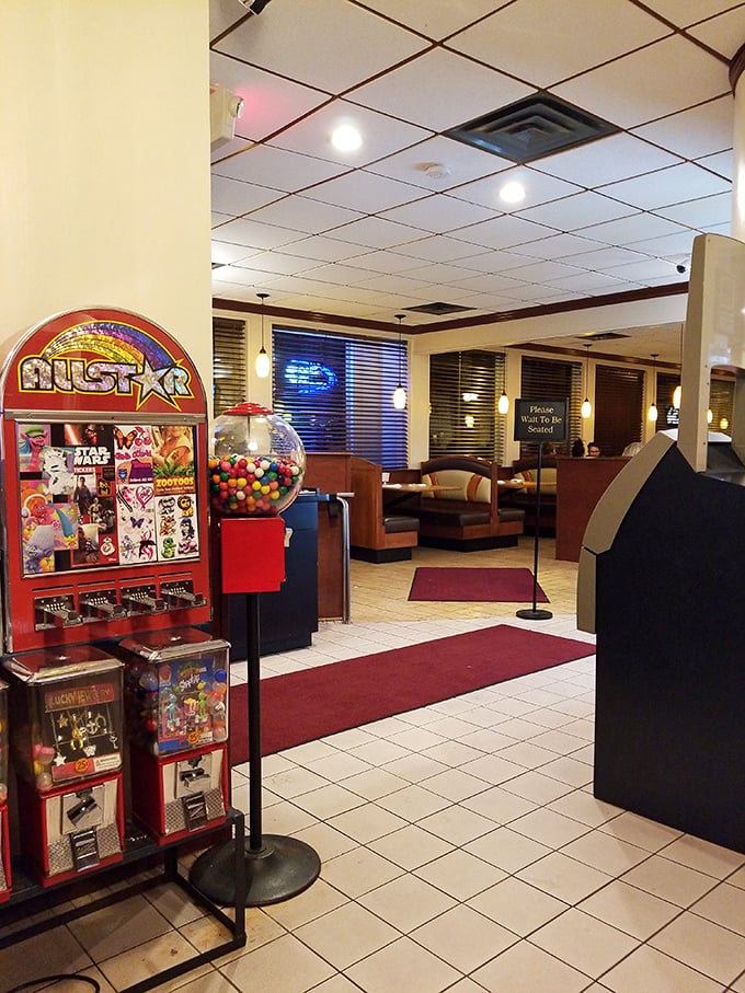 Step inside and you're greeted by that quintessential diner charm – complete with a gumball machine that's probably seen more presidential administrations than most history books.