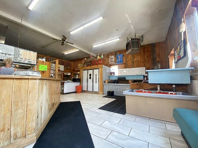 No-frills interior where the focus is clear: what's on your plate matters more than what's on the walls.