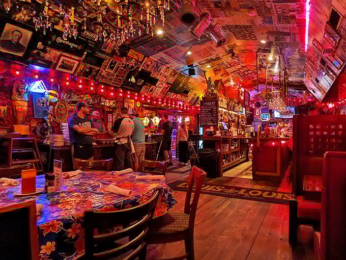 Step inside and time stops – every inch of wall and ceiling tells a story, like your eccentric uncle's den if he had impeccable taste in food and décor.