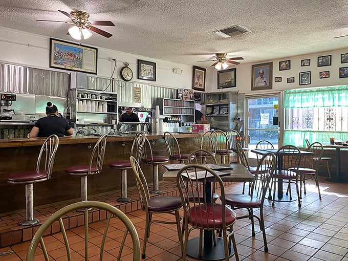 No-frills counter seating and well-worn chairs tell you everything you need to know—this place prioritizes what's on your plate, not under it.
