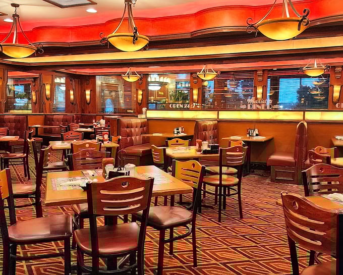 Warm wood, comfortable booths, and that unmistakable diner energy—this isn't just a meal, it's a scene from the movie of your life.