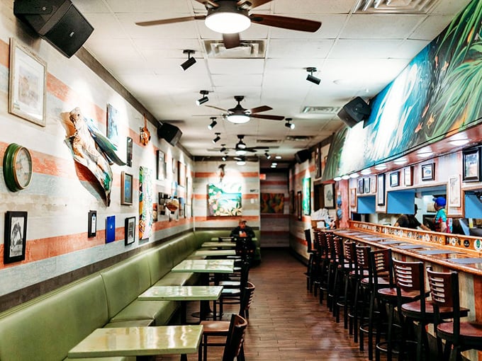Long, narrow, and packed with personality—this dining room has seen more food epiphanies than a cooking show marathon.