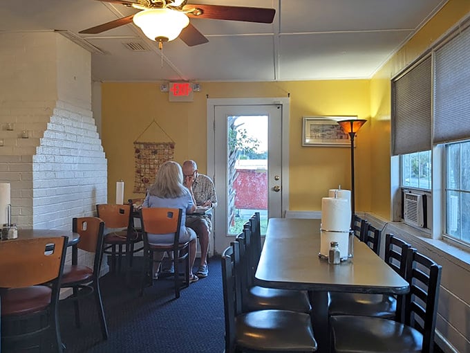 Inside, sunny yellow walls and simple wooden furnishings create the perfect backdrop for seafood that needs no fancy setting to shine.