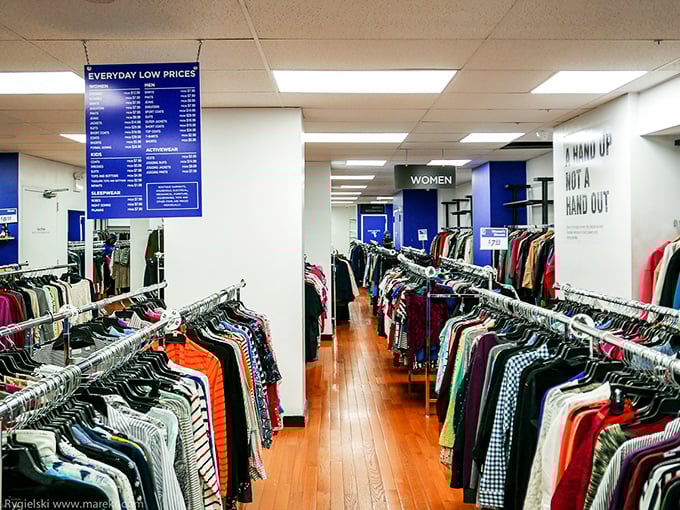 Racks upon racks of color-coded potential. Like a library where the books are wearable and the Dewey Decimal system is replaced by size tags.