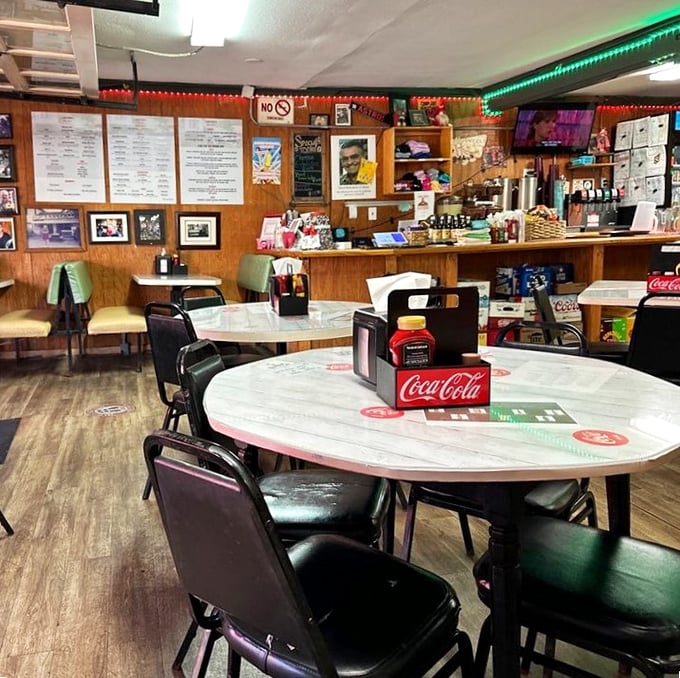 Wood-paneled walls and vintage charm – where your cholesterol goes to party like it's 1975.