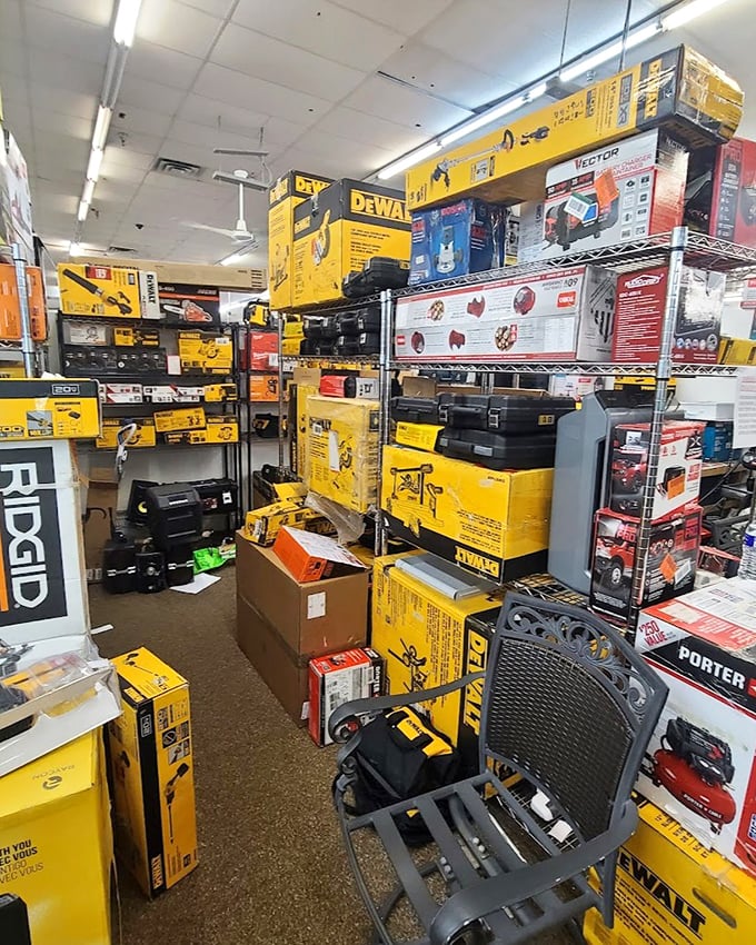 Tool paradise or hardware heaven? Either way, this DeWalt-dominated aisle makes grown DIY enthusiasts weak in the knees.