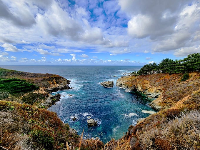 Mother Nature showing off again—this heart-shaped cove reminds us why poets and painters have been drawn to Big Sur's dramatic coastline for generations.