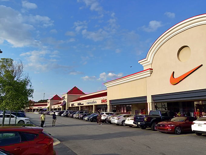 Nike's swoosh signals the starting line for your shopping marathon. Pace yourself—there are deals in every direction!
