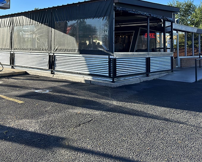 Blue corrugated metal and simple charm—Central Grill doesn't need fancy frills when the breakfast burritos speak for themselves.