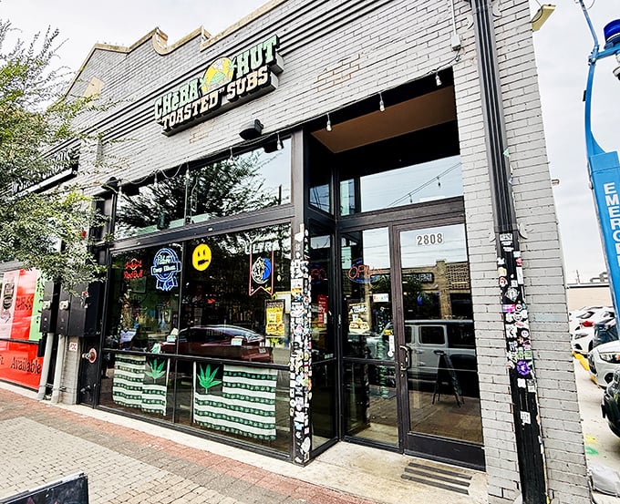 Cheba Hut's playful storefront promises sandwiches with personality - and delivers on that colorful commitment completely.