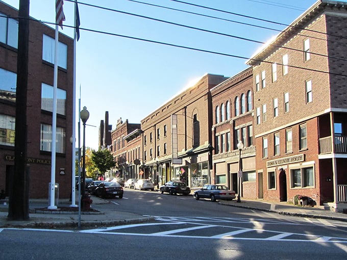 Claremont's historic downtown stretches along the street like a perfectly preserved slice of Americana.