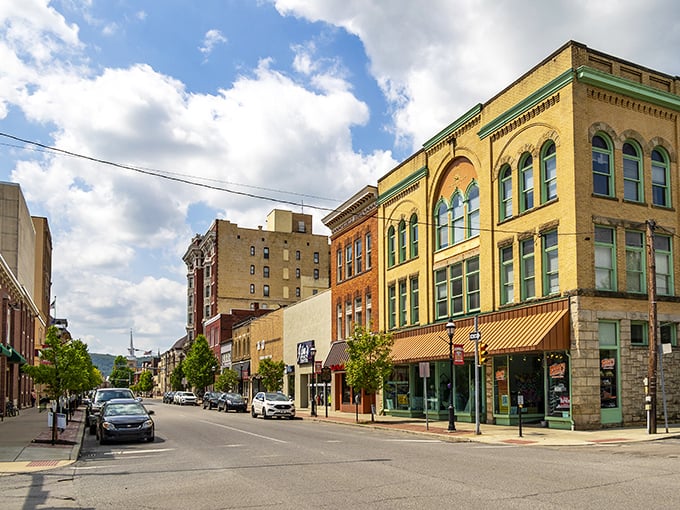 Clearfield's sunny downtown showcases colorful historic buildings with character to spare. Like finding a vintage Cadillac at yard sale prices—beautiful architecture without the big-city price tag!