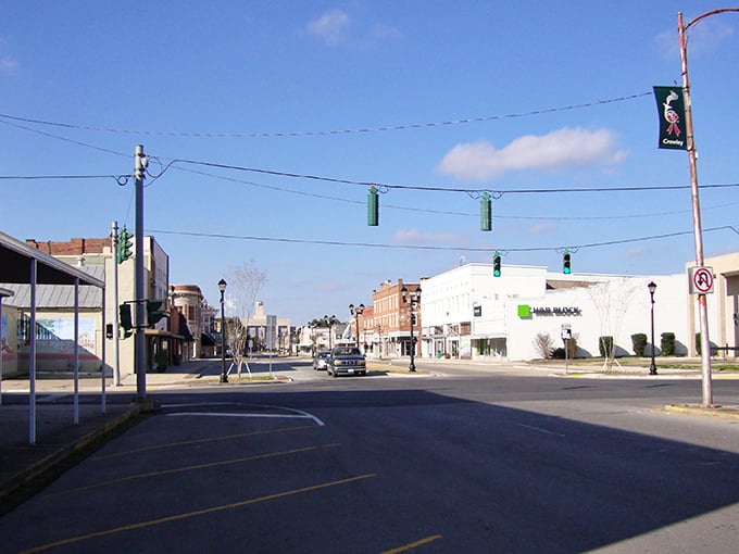 Crowley's charming downtown invites leisurely strolls without emptying your wallet. The traffic lights are just for show—nobody's in a hurry here.