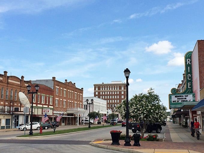 Downtown Crowley's historic district – where your Social Security check stretches as far as these charming streets. Affordable living with character!