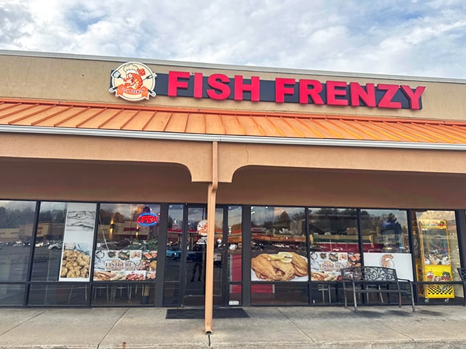 Don't judge this seafood book by its strip mall cover – the real magic happens inside those glass doors.