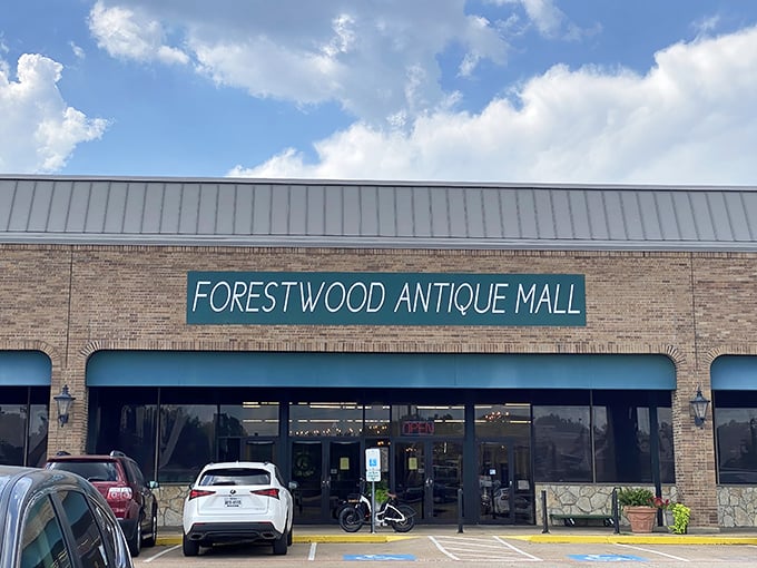 Forestwood Antique Mall's unassuming exterior hides a labyrinth of treasures waiting to be discovered inside.