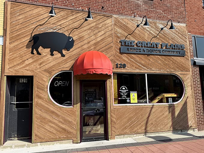 The Great Plains' wooden facade with its buffalo silhouette says it all. This isn't just pizza – it's a taste of the heartland.