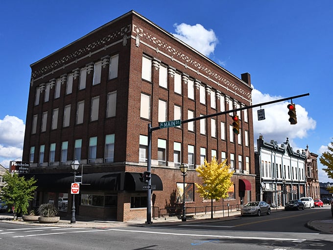 Mansfield's brick buildings stand shoulder to shoulder like old friends who've weathered a century of gossip together.