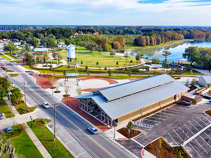 Marianna's waterfront park beckons with its iconic water tower standing tall like a friendly lighthouse for budget-conscious retirees.