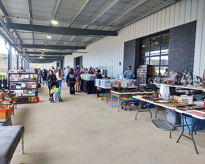 Nashville Flea Market's indoor paradise – where serious collectors and casual browsers unite under fluorescent lights and endless possibilities.