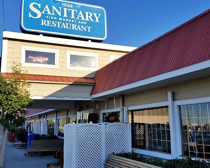That iconic blue Sanitary sign has been guiding hungry seafood lovers to this Morehead City landmark since FDR was president.