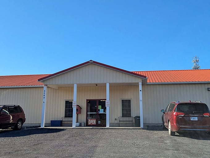 This unassuming building houses the Shenandoah Valley Flea Market—proof that you should never judge a treasure chest by its cover!