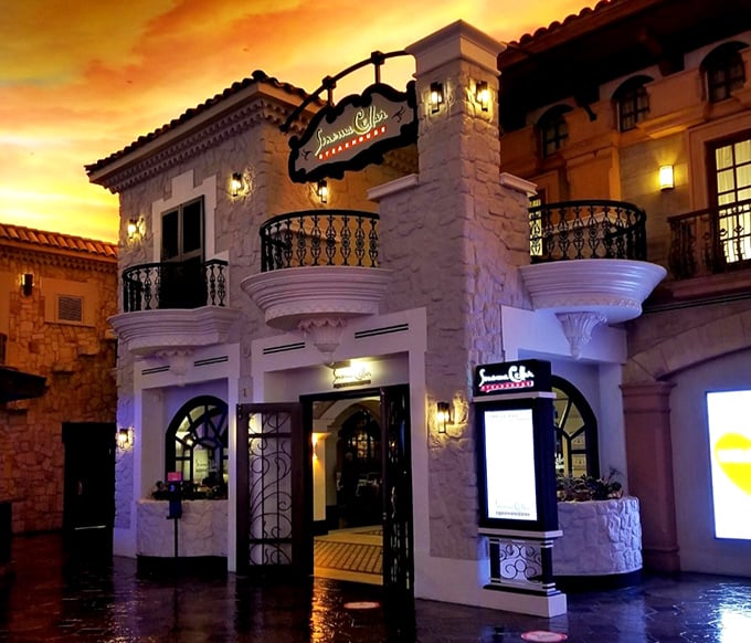 Evening glow transforms this Henderson steakhouse into something magical, like dinner theater without the show.