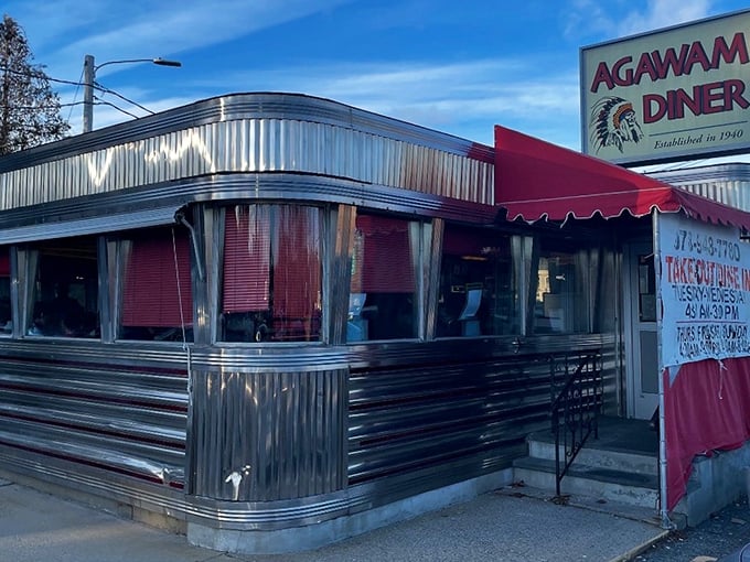 Classic diner architecture meets small-town charm in this silver streamliner that's fed generations.