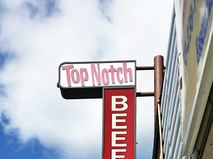 This vintage sign promises beef, and brother, they deliver on that promise in spades.