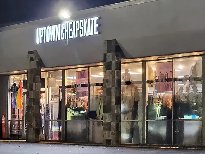 Uptown Cheapskate's sleek storefront whispers "designer deals" louder than a midnight infomercial for kitchen gadgets.