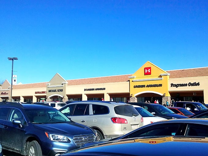 Under Armour's bright yellow beacon calls out to shoppers like a lighthouse guiding ships to safe harbor—or in this case, safe savings.