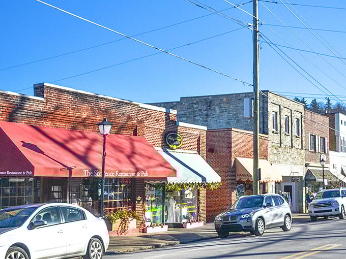 This Blue Ridge mountain town perfected the art of unhurried living - even the storefronts seem to smile with welcoming patience.