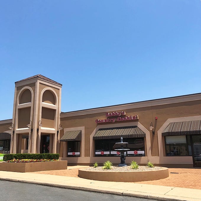 Sunshine gleams off Bobby's storefront – a beacon of hope for hungry souls seeking southern comfort.
