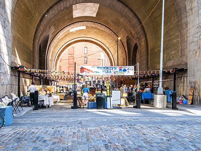 Stone archways echo with laughter as families hunt for treasures in this timeless marketplace.